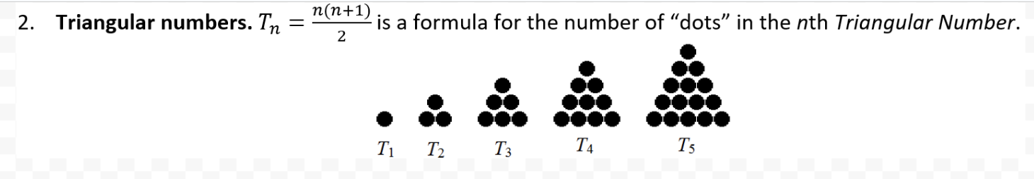 Triangular numbers. Tn=n(n+1)2 is ﻿a formula for the | Chegg.com