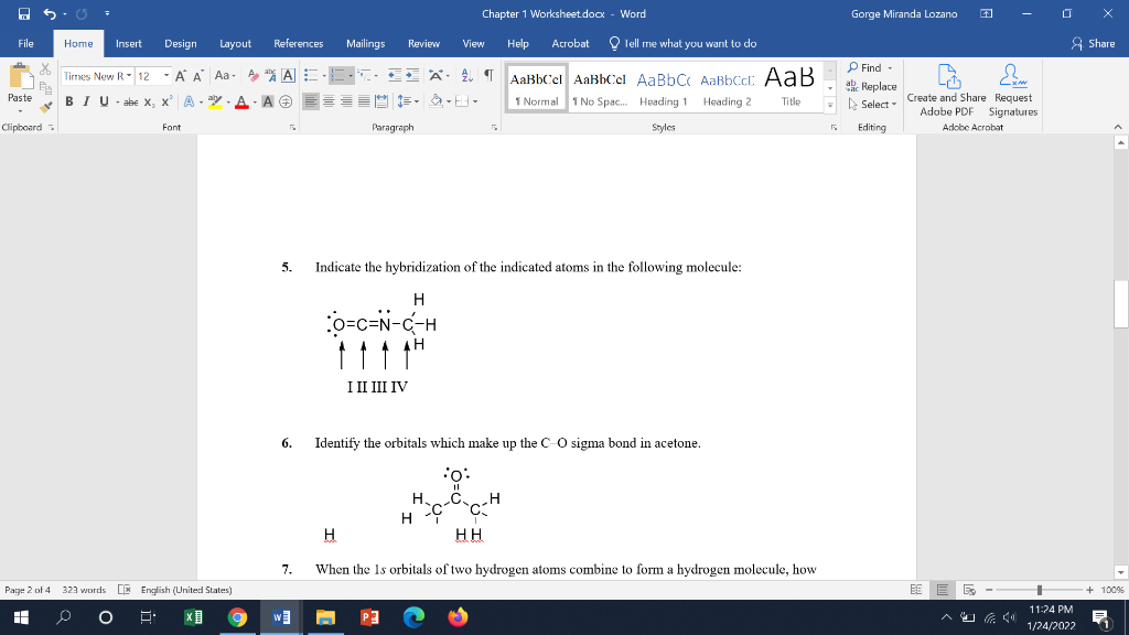 Solved Chapter 1 Worksheet.docx - Word Gorge Miranda Lozano | Chegg.com
