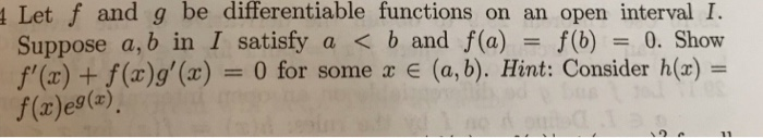 Solved Let f and g be differentiable functions on an open | Chegg.com
