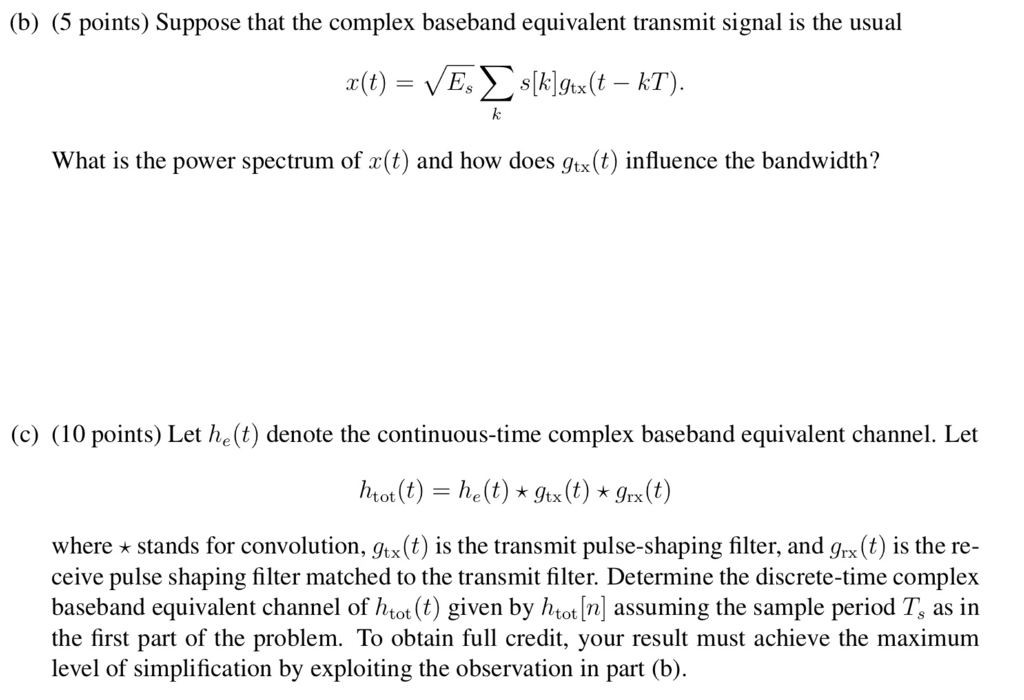 Solved Consider a pulse-amplitude modulated communication | Chegg.com