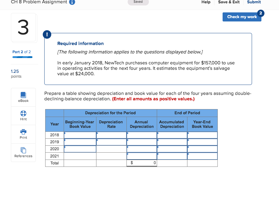 Solved CH 8 Problem Assignment i Saved Help Save & Exit | Chegg.com
