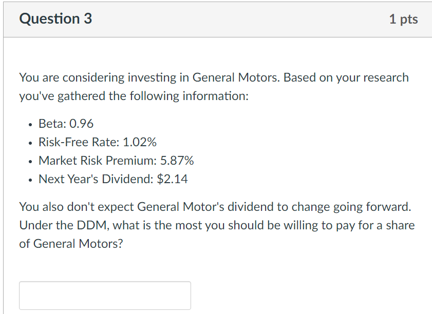 Solved You are considering investing in General Motors. | Chegg.com