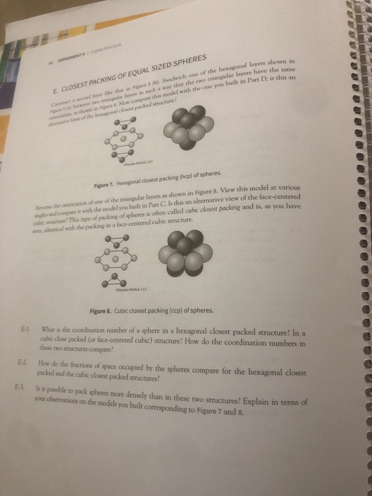 Solved Crystal structure chemistry lab Part D hexagonal | Chegg.com
