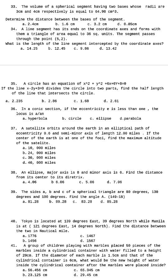 Solved Please choose the letter of the correct answer. Give | Chegg.com
