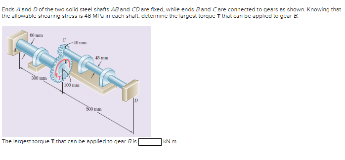 Solved Ends A and D ﻿of the two solid steel shafts AB ﻿and | Chegg.com