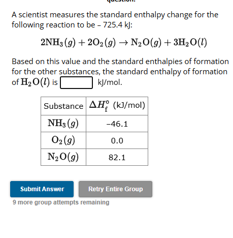 Solved A scientist measures the standard enthalpy change for | Chegg.com