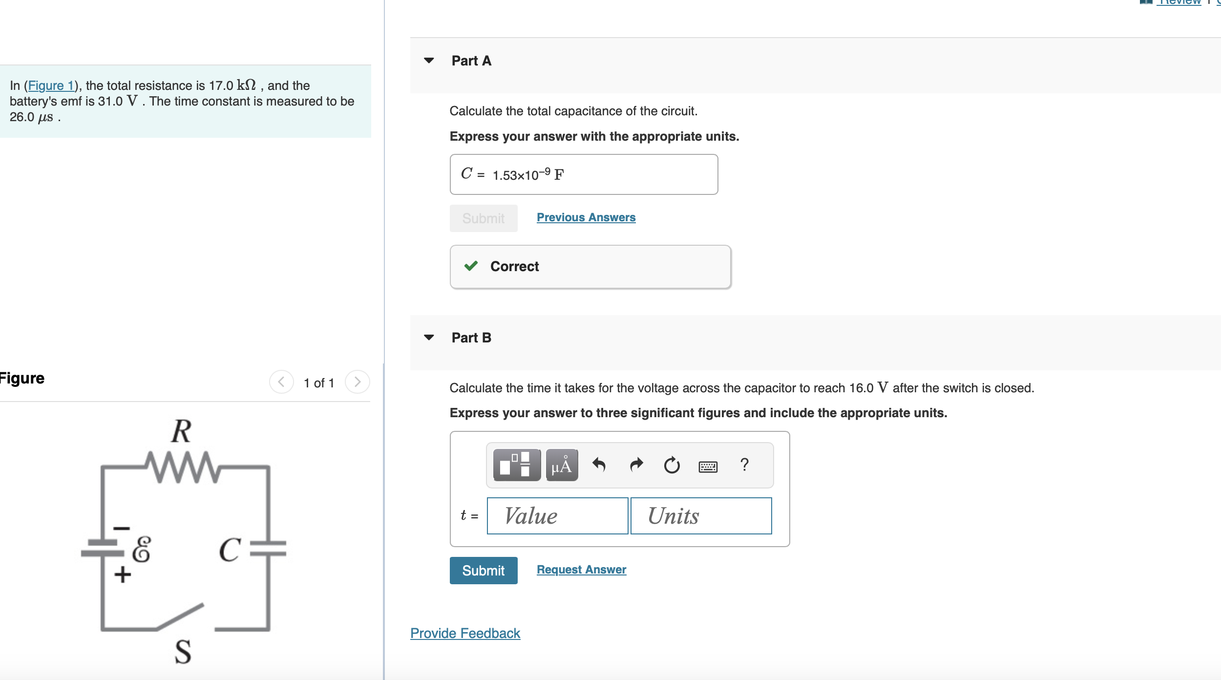 Solved In (Figure 1), ﻿the total resistance is 17.0kΩ, ﻿and | Chegg.com