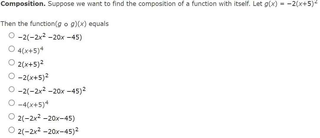 Solved Composition. Suppose we want to find the composition | Chegg.com