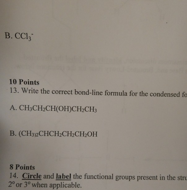 Solved B.CC; 10 Points 13. Write the correct bond-line | Chegg.com