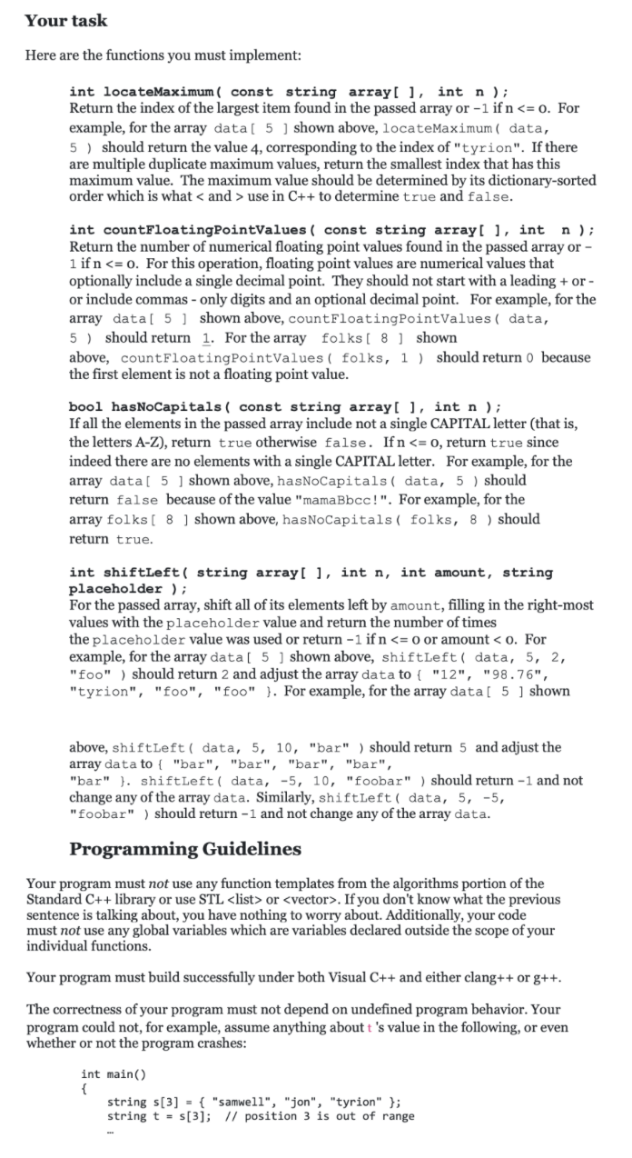 Solved produce a library that provides functions for many | Chegg.com