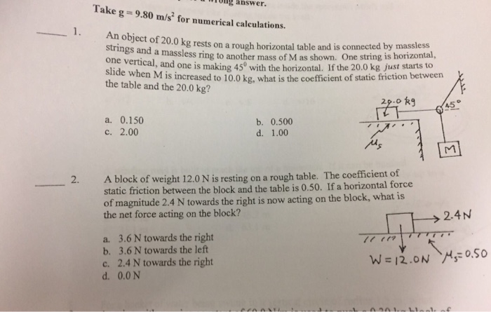 Solved An object of 20.0 kg rests on a rough horizontal | Chegg.com