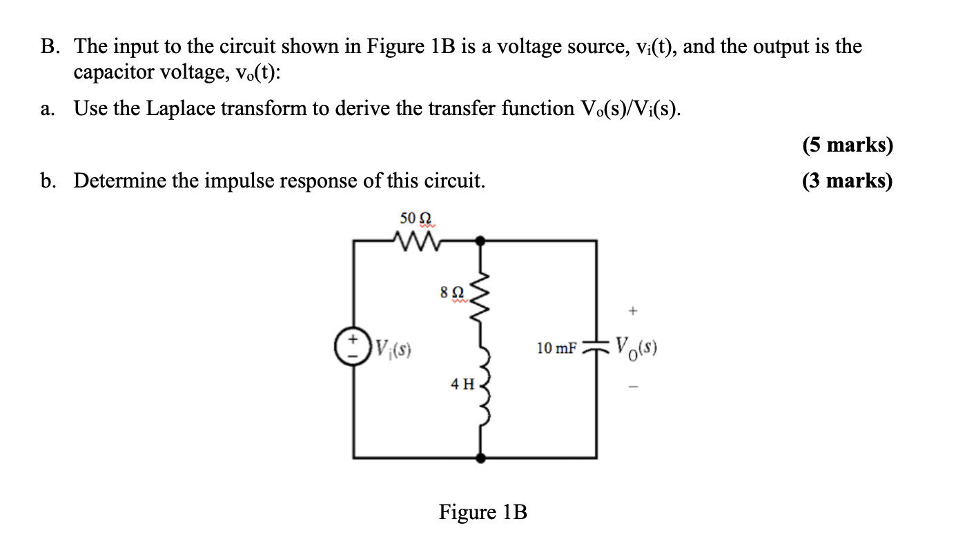 Solved B. The input to the circuit shown in Figure 1B is a | Chegg.com