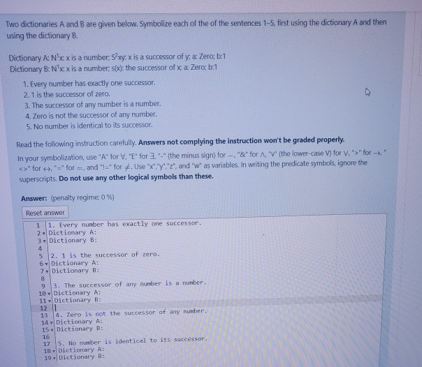 Solved Two dictionaries A and B are given below. Symbolize | Chegg.com