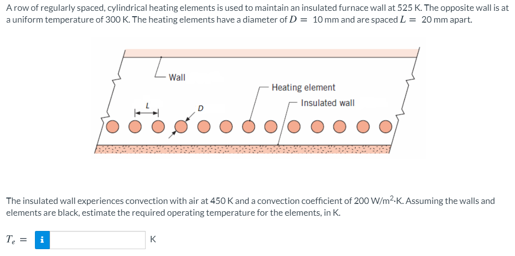 Solved Arow of regularly spaced, cylindrical heating | Chegg.com