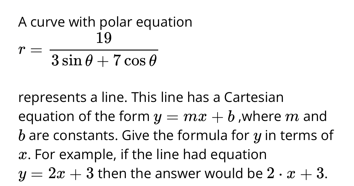 Solved A curve with polar equation \\[ r=\\frac{19}{3 \\sin | Chegg.com