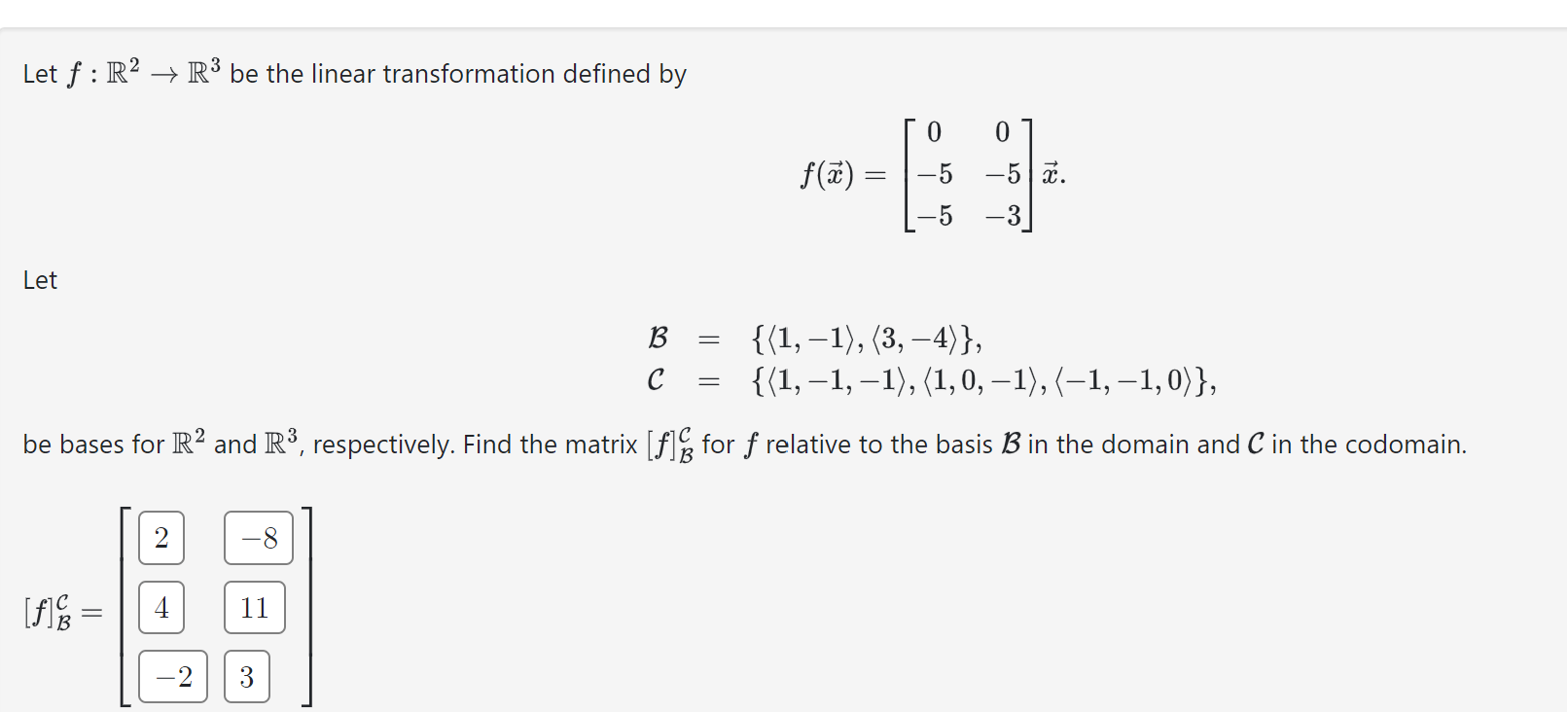 Solved Let f:R2→R3 be the linear transformation defined by | Chegg.com