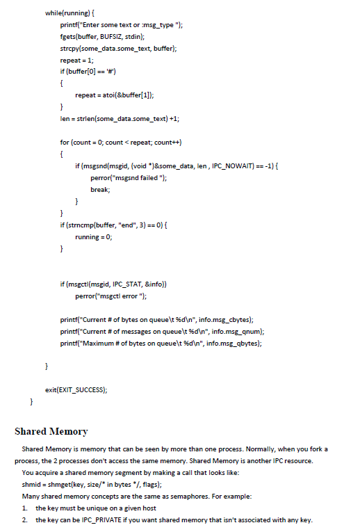 Exercise 4: msgl. c /* Here's the receiver program. | Chegg.com