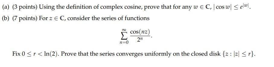 Solved (a) (3 points) Using the definition of complex | Chegg.com