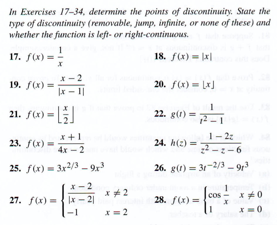 Solved In Exercises 17–34, determine the points of | Chegg.com