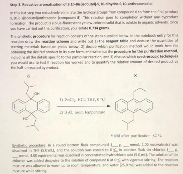 Solved Step 3. Reductive aromatization of | Chegg.com