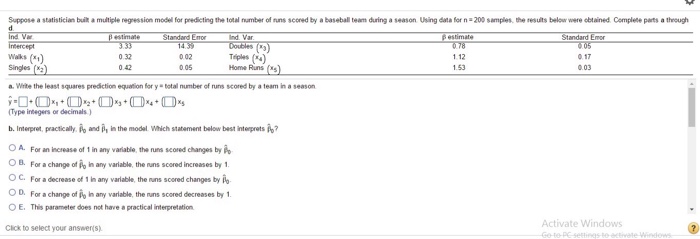 Solved Suppose a statistician buil amultiple regression | Chegg.com