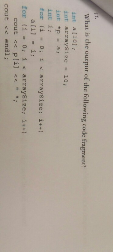 Solved What is the output of the following code fragment? | Chegg.com