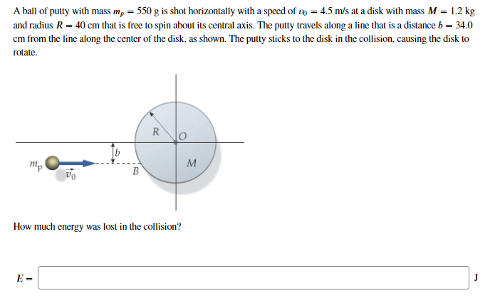 Solved A ball of putty with mass m, = 550 g is shot | Chegg.com