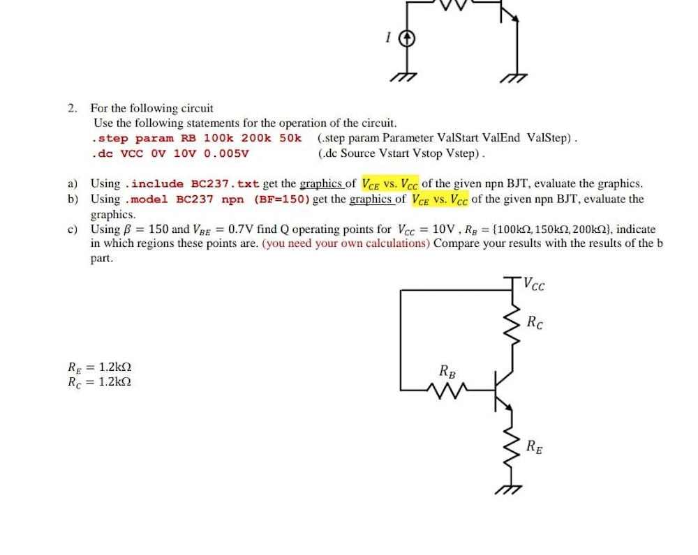 Solved 2. For the following circuit Use the following | Chegg.com