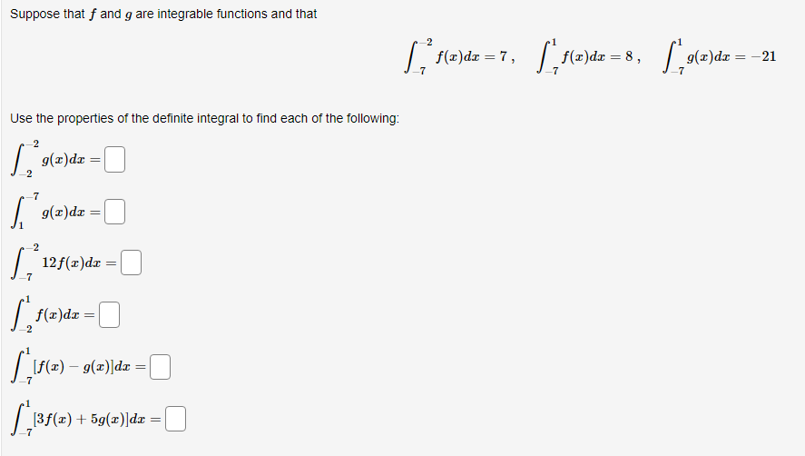Solved Suppose that f and g are integrable functions and | Chegg.com