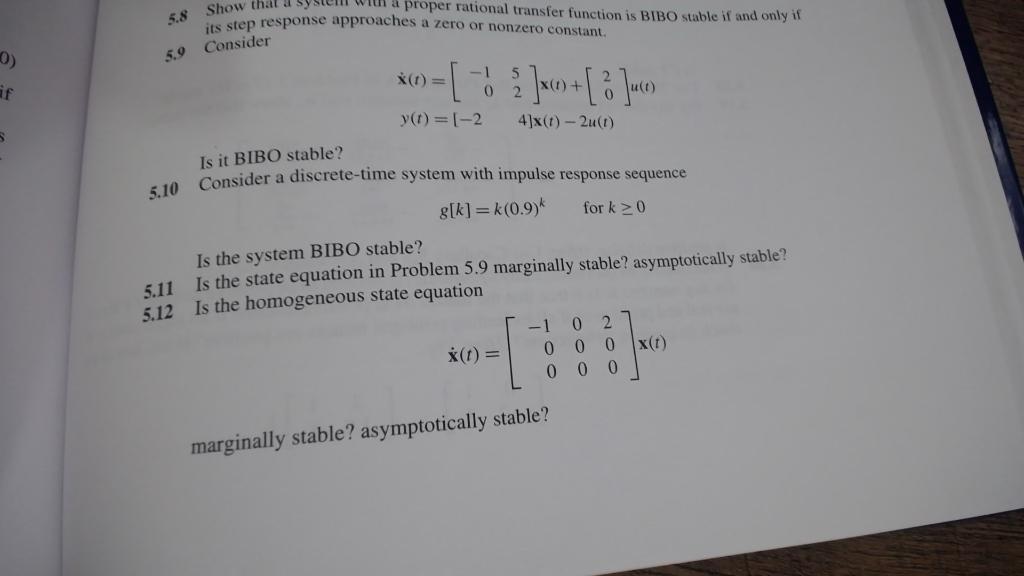 Solved Show thal 5.8 system with a proper rational transfer | Chegg.com