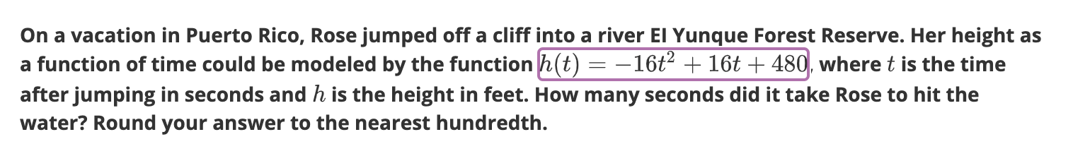 Solved On a vacation in Puerto Rico, Rose jumped off a cliff | Chegg.com