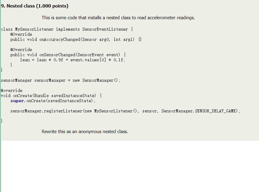 Solved 9. Nested class (1.000 points) This is some code that | Chegg.com