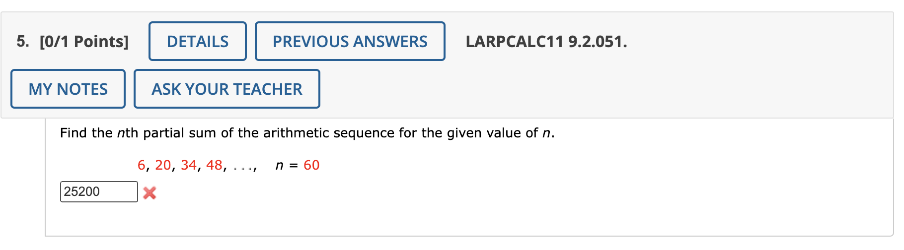 Solved Find The Nth Partial Sum Of The Arithmetic Sequence 8836