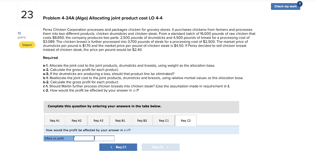 Solved Problem 4-24A (Algo) Allocating joint product cost LO | Chegg.com