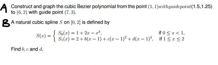 Solved Construct and graph the cubic Bezier polynomial from | Chegg.com