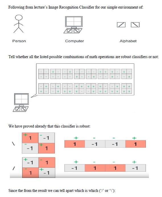 Solved Following from lecture's Image Recognition Classifier | Chegg.com