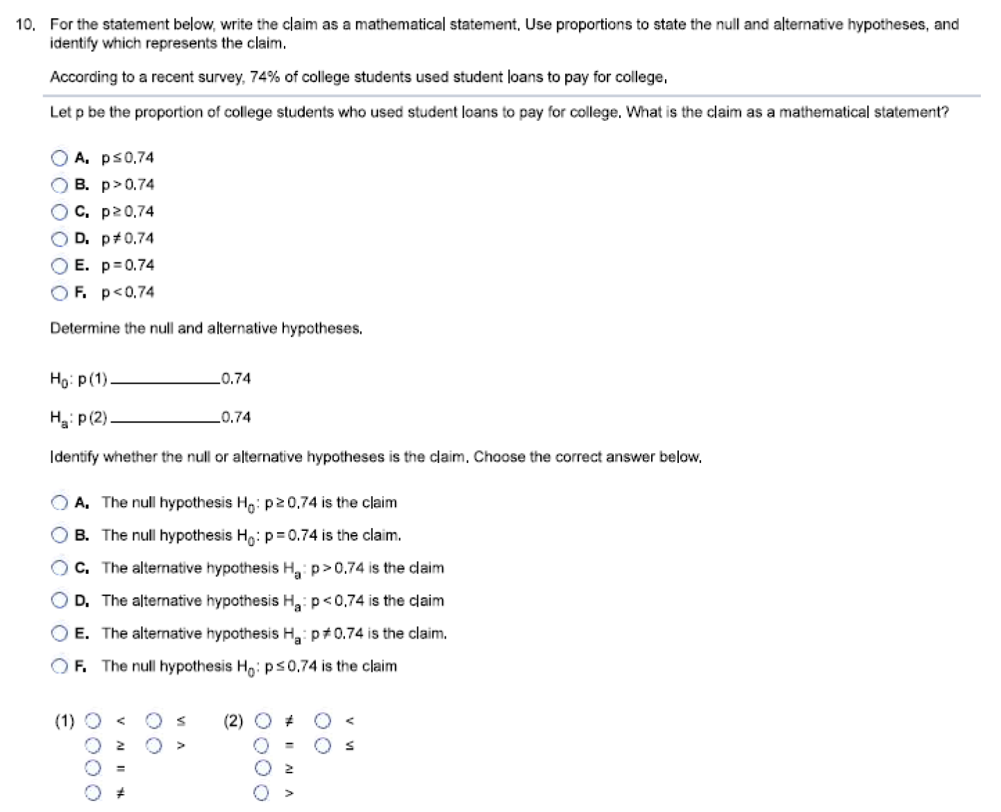 Solved 0. For the statement below, write the claim as a | Chegg.com