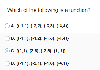Solved Which of the following is a function? A. | Chegg.com
