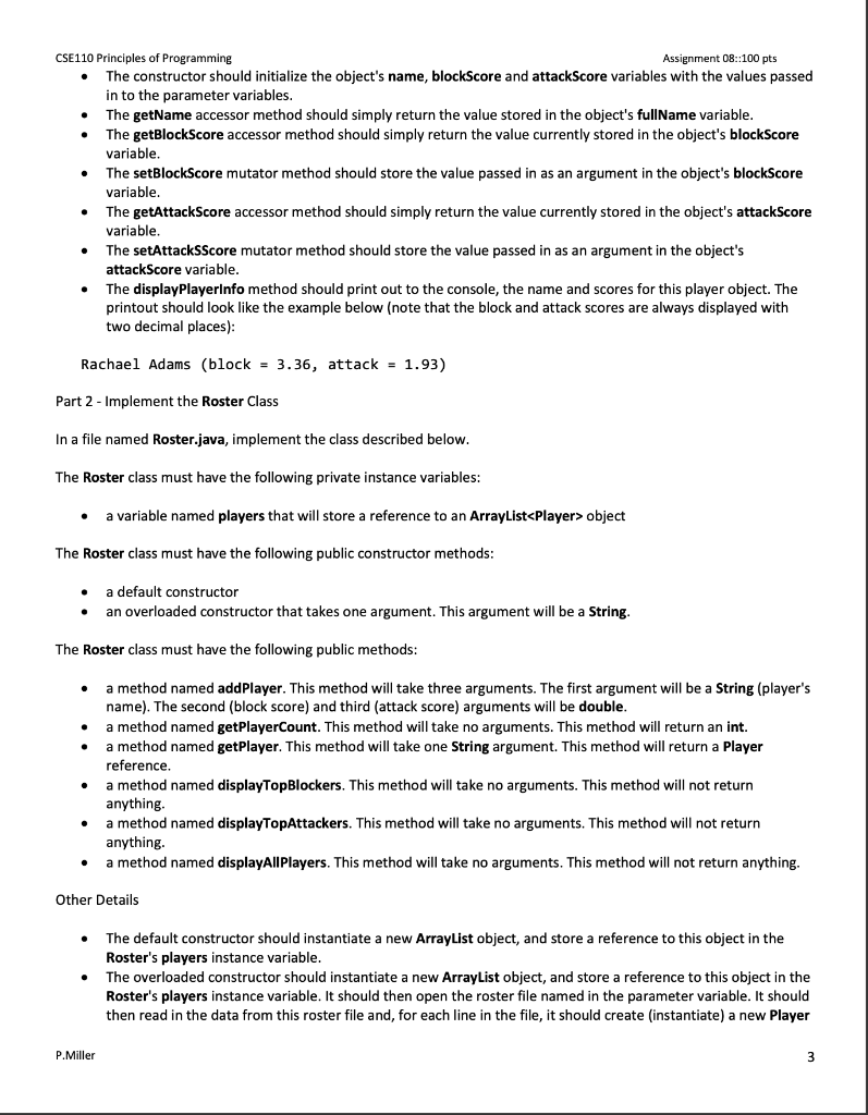 Solved CSE110 Principles of Programming Assignment 08::100 | Chegg.com
