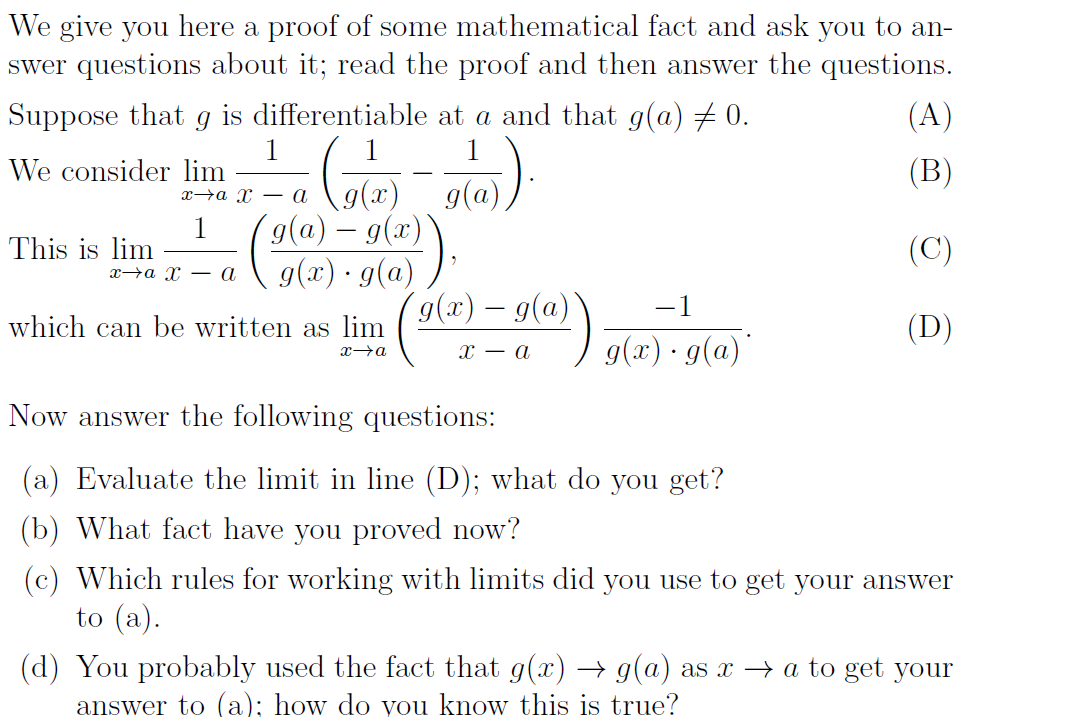 Solved 1 1 We give you here a proof of some mathematical | Chegg.com