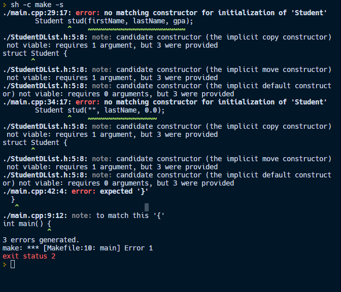 Solved Unsure how to deal with these error messages. It's | Chegg.com