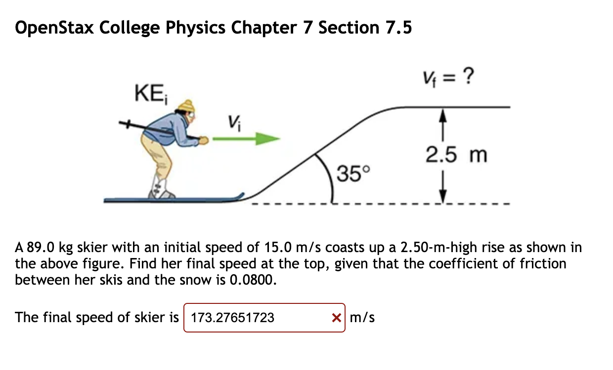 Solved OpenStax College Physics Chapter 7 ﻿Section 7.5A | Chegg.com