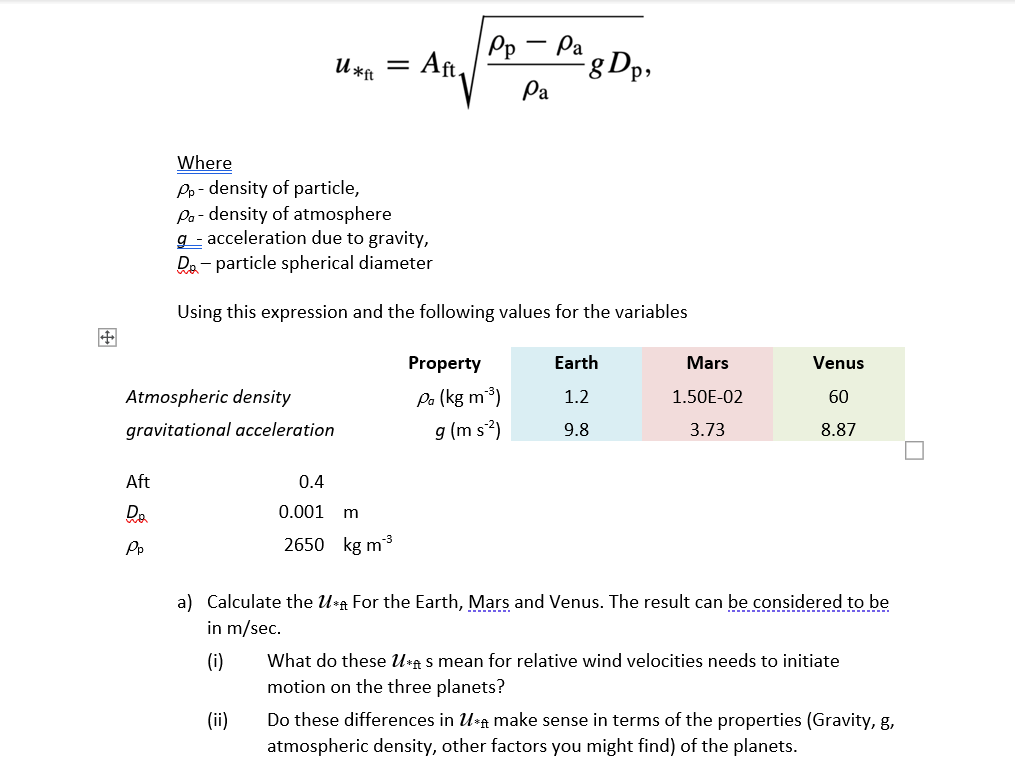 Solved Settling velocity of sedimentary clasts in a fluid is | Chegg.com