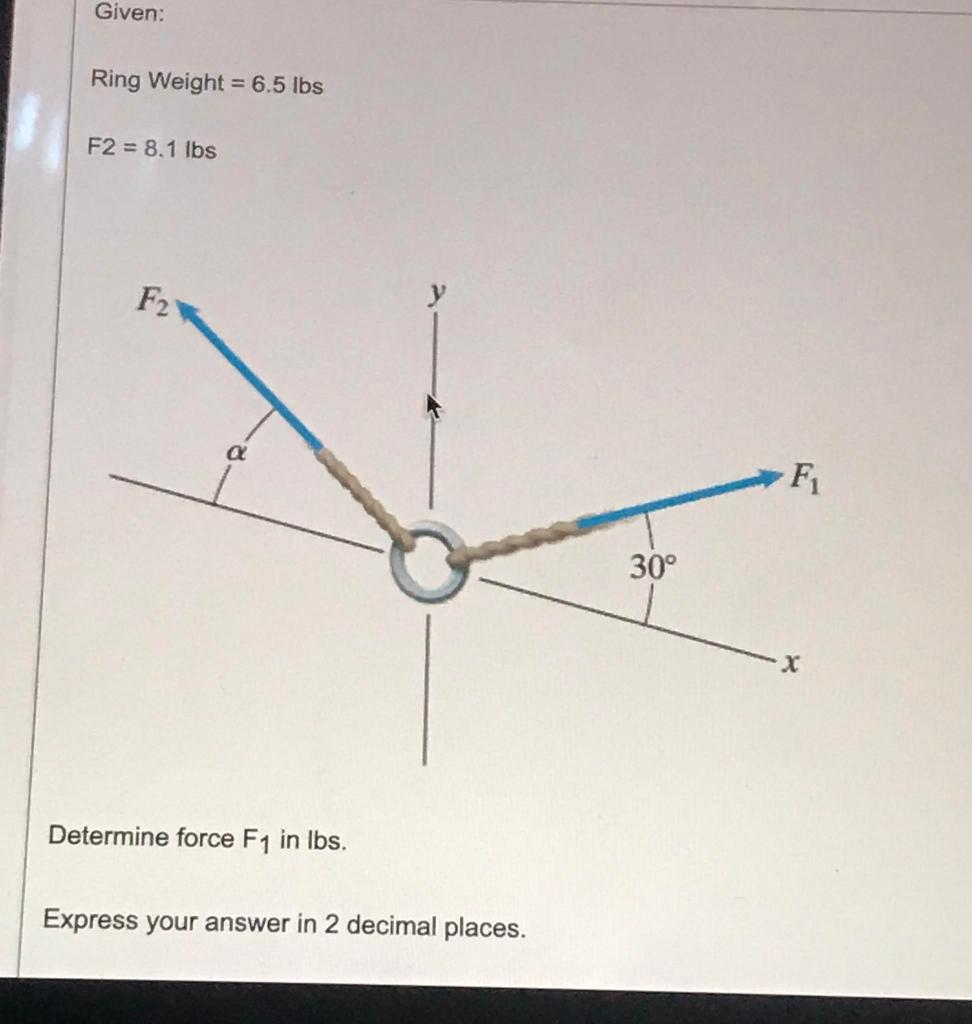Solved THE RING IS IN EQUILIBRIUM 1.A Given: Ring Weight= | Chegg.com