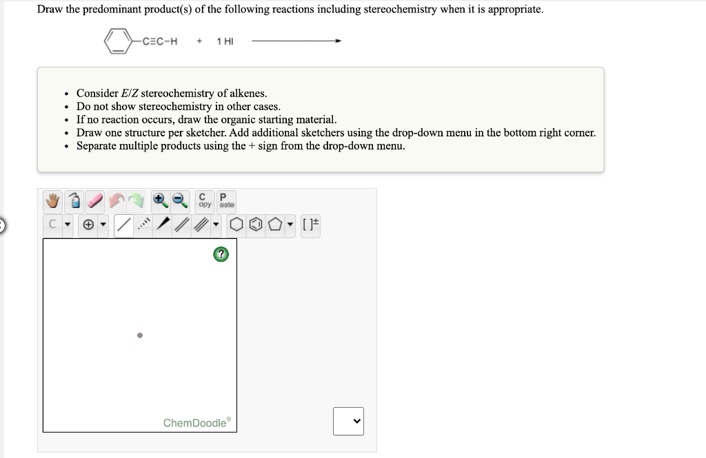 Solved Draw the predominant product(s) of the following | Chegg.com