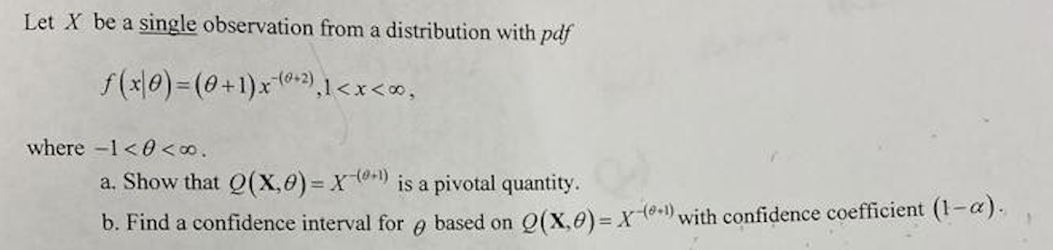 Solved Let X be a single observation from a distribution | Chegg.com