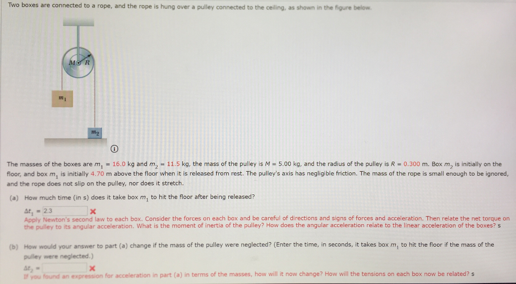 Solved Two boxes are connected to a rope, and the rope is | Chegg.com