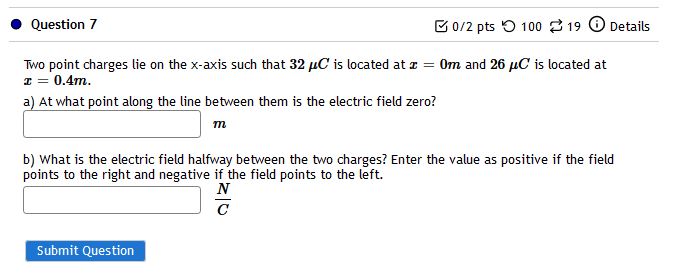 Solved Two point charges lie on the x-axis such that 32μC is | Chegg.com