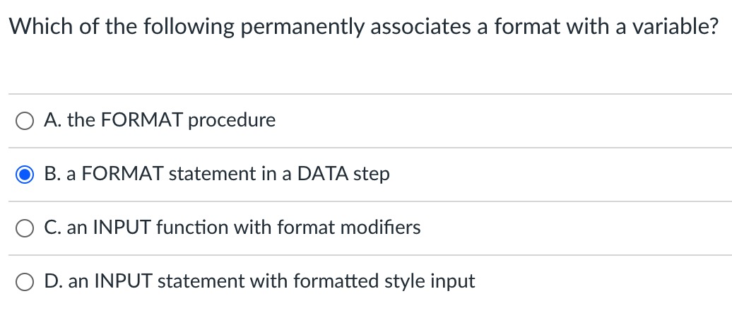 Solved The following SAS program is submitted: data | Chegg.com