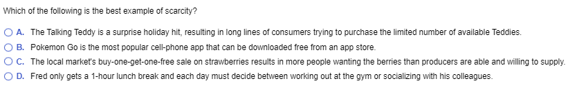 Solved Which of the following is the best example of | Chegg.com